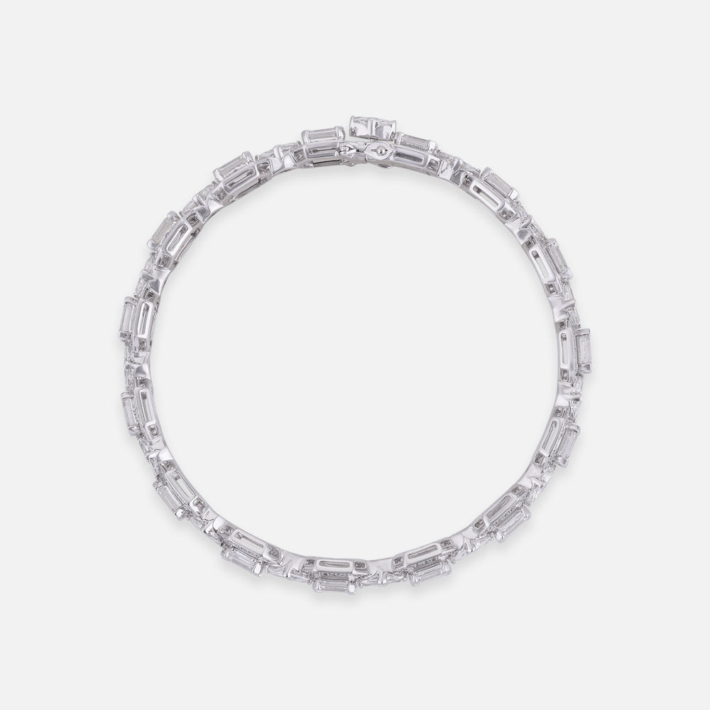 Imperial Octagon Lab Grown Diamond Bracelet in 18K White Gold | SKU